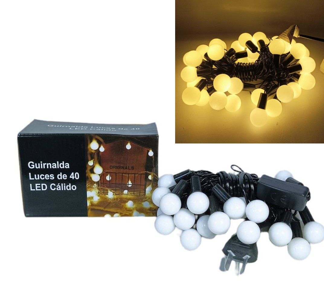 GUIRNALDA LUCES 40 LED CÁLIDA chica – Tus Tecnologías